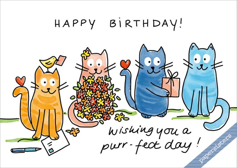 Postcard Just Cats - Happy Birthday