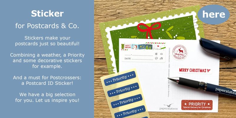 Postcards, Rubberstamps, Stickers, Tapes and more