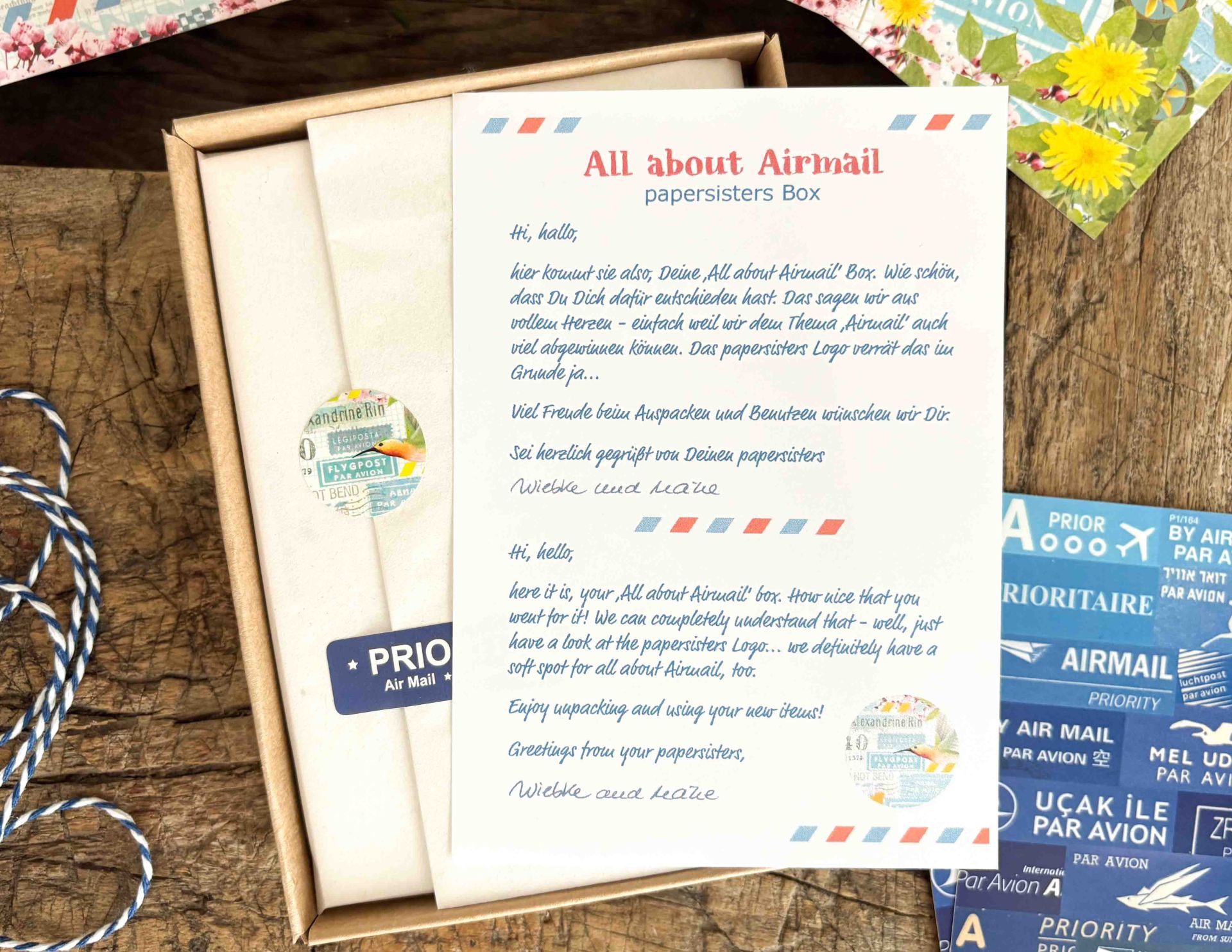 "All about Airmail" papersisters Box