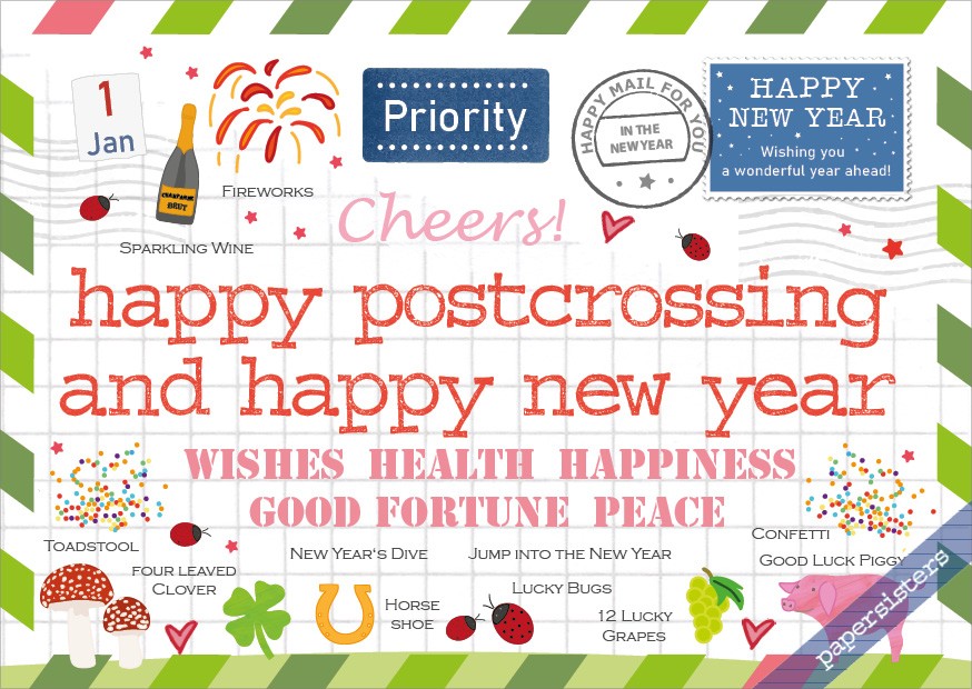 Postcard Happy Postcrossing - Happy New Year 2nd Edition