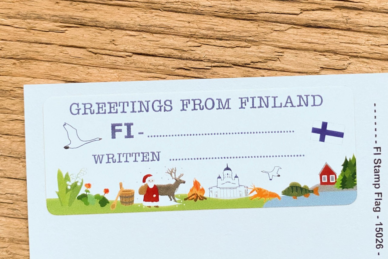 Greetings from Finnland Postcard ID Sticker