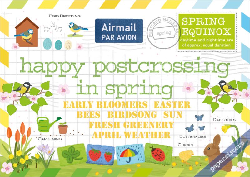 Postkarte Happy Postcrossing in Spring 2nd Edition